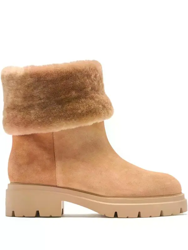 STUART WEITZMAN Hudson Fur-trim Suede Boots