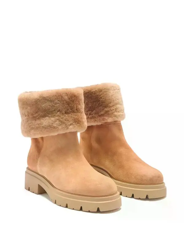 STUART WEITZMAN Hudson Fur-trim Suede Boots