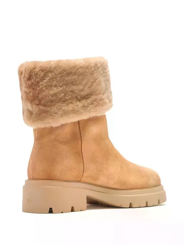 STUART WEITZMAN Hudson Fur-trim Suede Boots