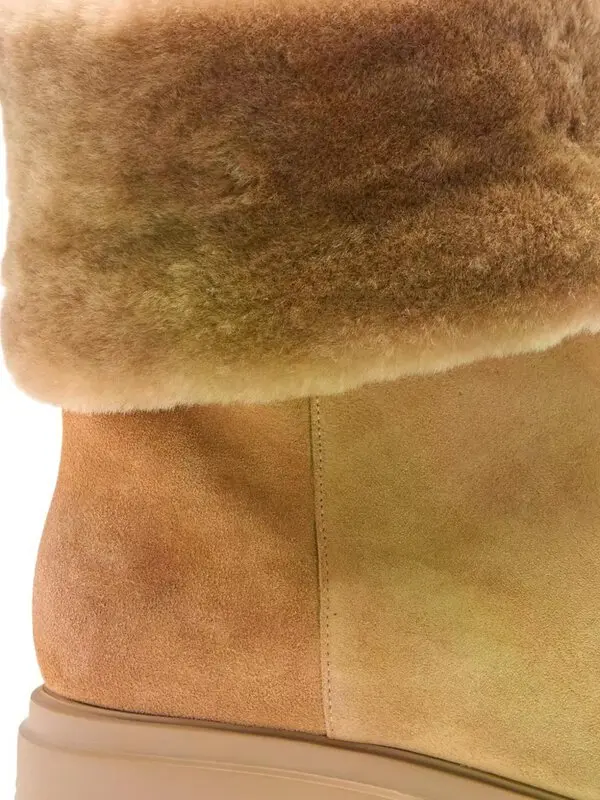 STUART WEITZMAN Hudson Fur-trim Suede Boots