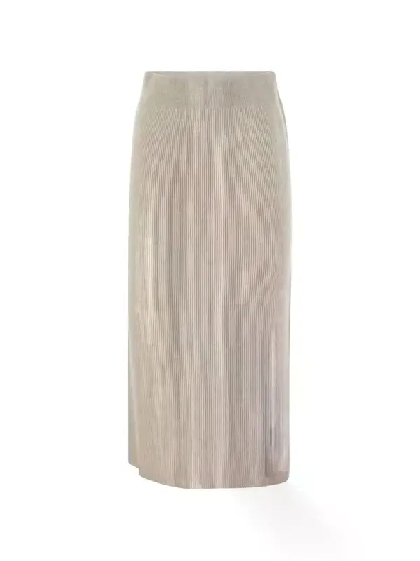 Brunello Cucinelli Ribbed Knit Midi Skirt