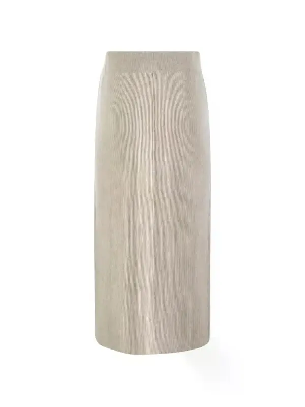 Brunello Cucinelli Ribbed Knit Midi Skirt