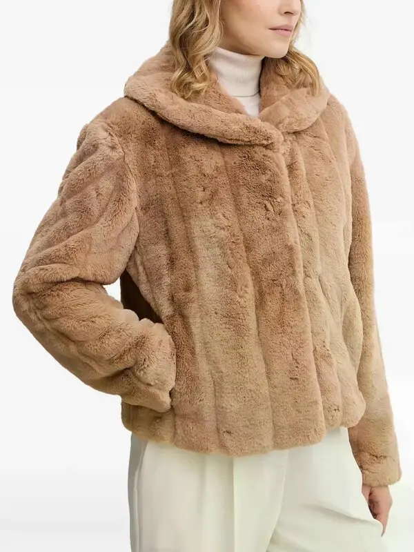 Guess Hooded Faux Fur Jacket