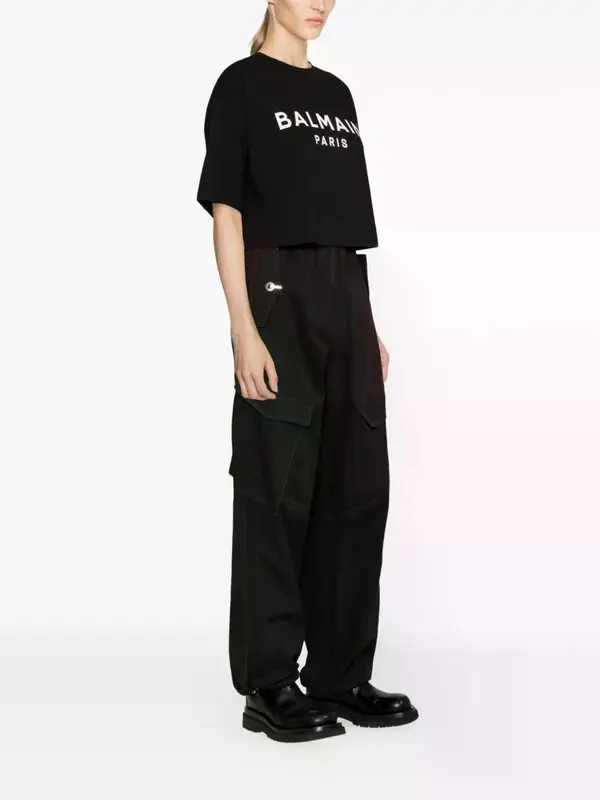 Balmain Logo-print Cropped T-shirt