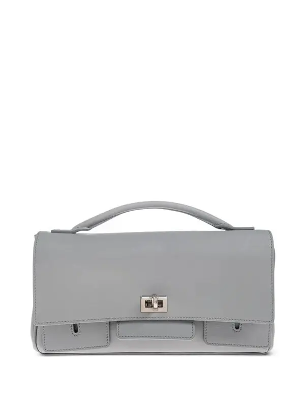 Balenciaga Small Bel Air Leather Shoulder Bag - Grey