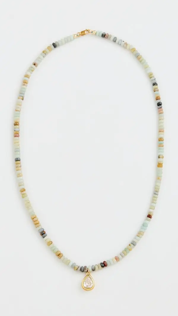 Alexa Leigh Beaded Necklace With Crystal Pendant