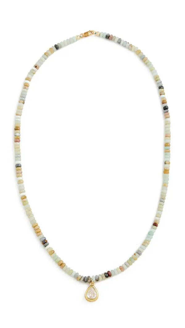 Alexa Leigh Beaded Necklace With Crystal Pendant