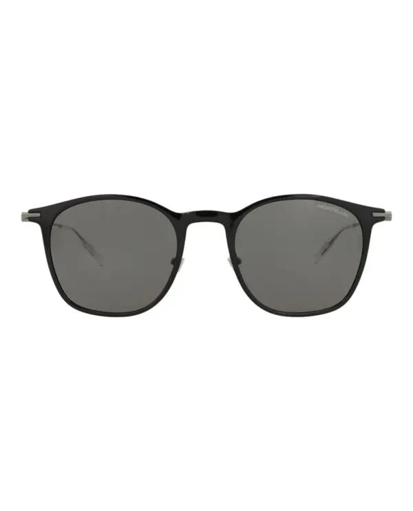 Montblanc Roundframe Injection Sunglasses - Black Ruthenium Grey (mb0098s/30008473/010)