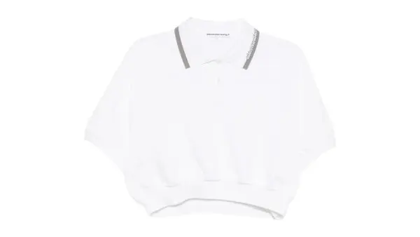 Alexander Wang Relaxed Cropped Cinched Polo Shirt - White