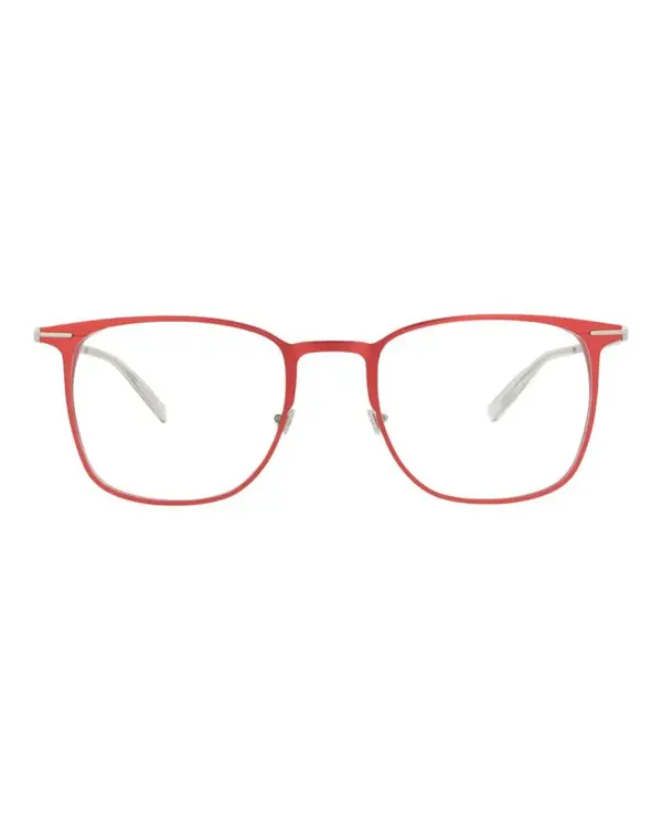 Montblanc Squareframe Alluminium Optical Frames - Red Silver Transparent (mb0232o/30013546/006)