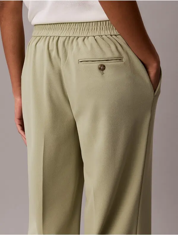 Calvin Klein Stretch Crepe Travel Pants - Tea