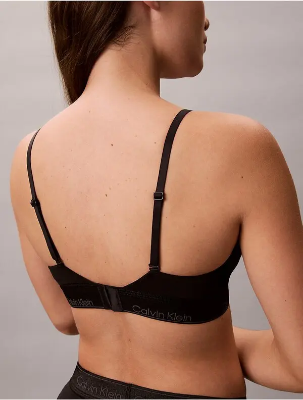 Calvin Klein Icon Cotton Modal Metallic Lightly Lined Triangle Bralette - Black