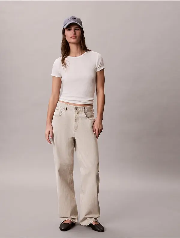 Calvin Klein Relaxed Barrel Jeans - Marbled Bone