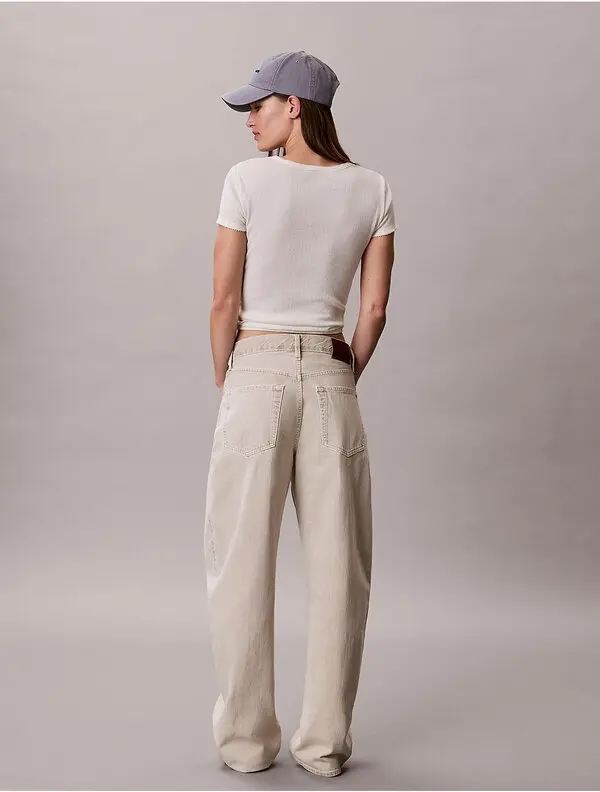 Calvin Klein Relaxed Barrel Jeans - Marbled Bone