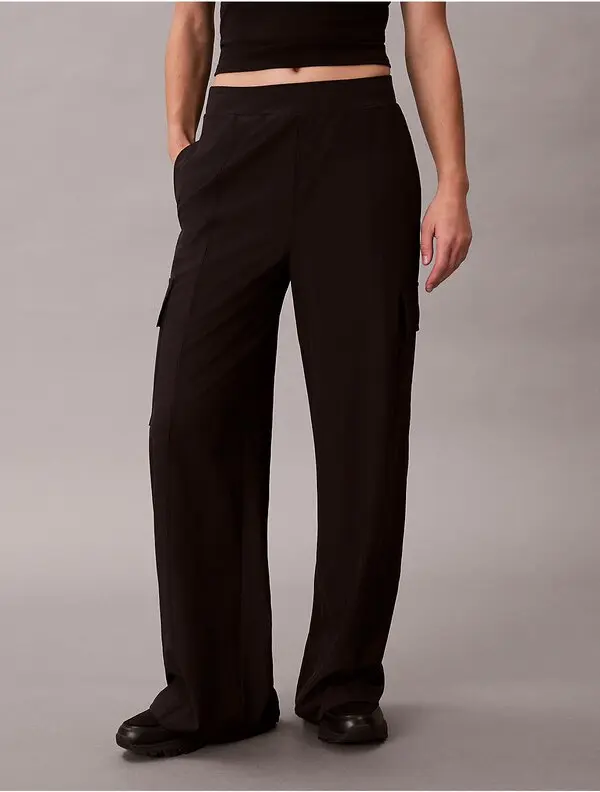 Calvin Klein Commuter Wide Leg Cargo Pants - Black