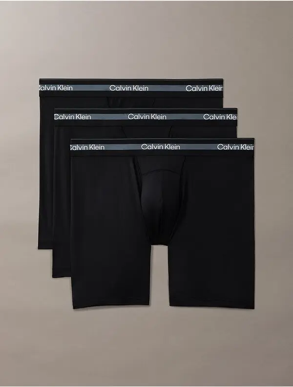 Calvin Klein Icon Active Mesh 3-pack Long Boxer Brief - Black/black/black