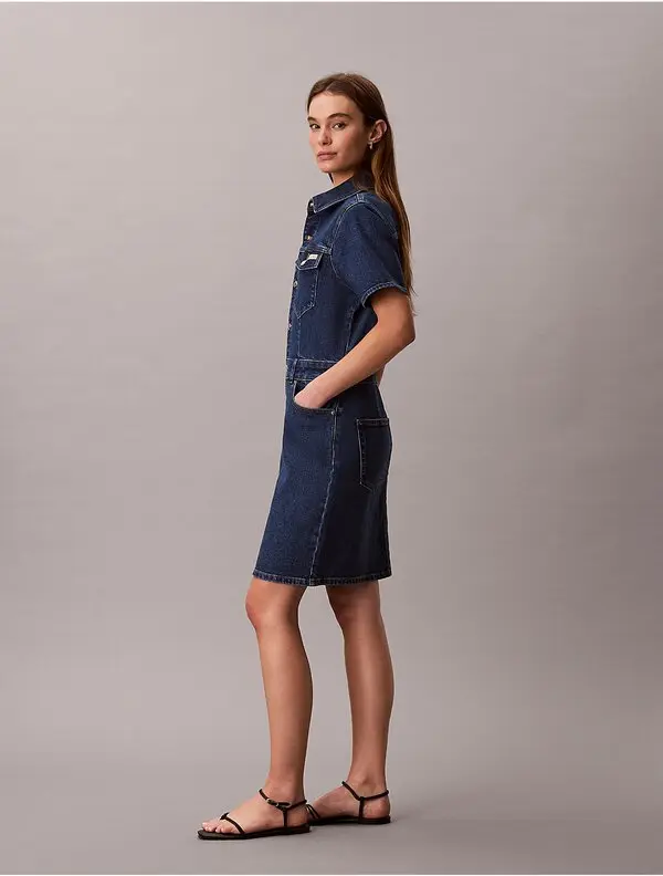 Calvin Klein Denim Mini Trucker Dress