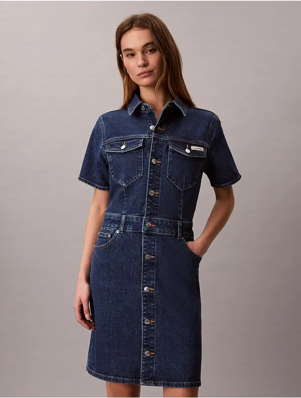 Calvin Klein Denim Mini Trucker Dress