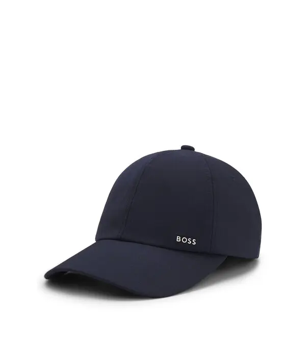 BOSS Wool-blend Cap With Logo Accent - Dark Blue