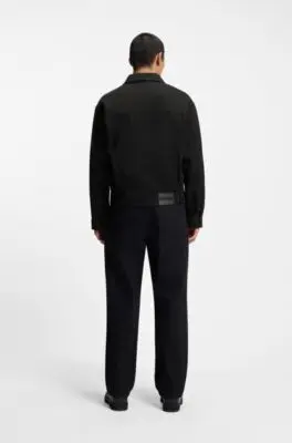 Hugo Regular-fit Jacket In Japanese Denim - Black