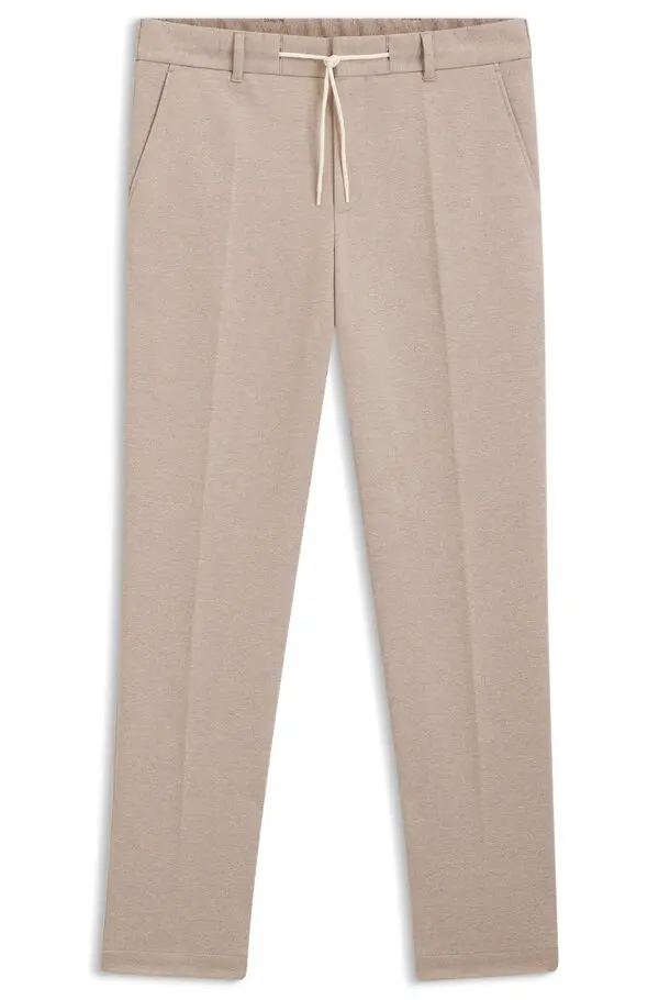 BOSS Tapered-fit Trousers With Drawstring - Khaki