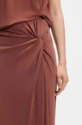 BOSS Jersey Maxi Skirt With Twist Detail