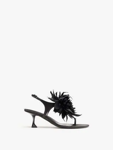 Proenza Schouler Tee Thong Flower Sandals - Black