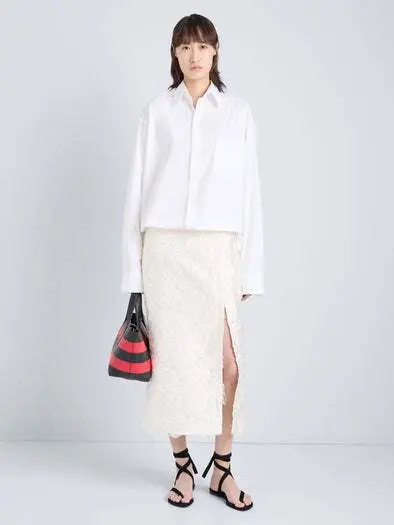 Proenza Schouler Dalma Chrysanthemum Float Jacquard Skirt - Off White Multi