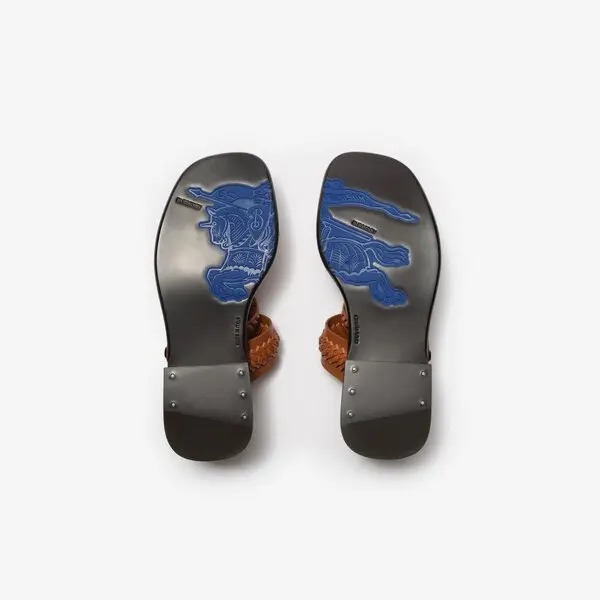 Burberry Leather Baez Sandals - Lundy Brown