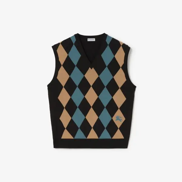 Burberry Argyle Wool Sweater Vest - Charred Brown