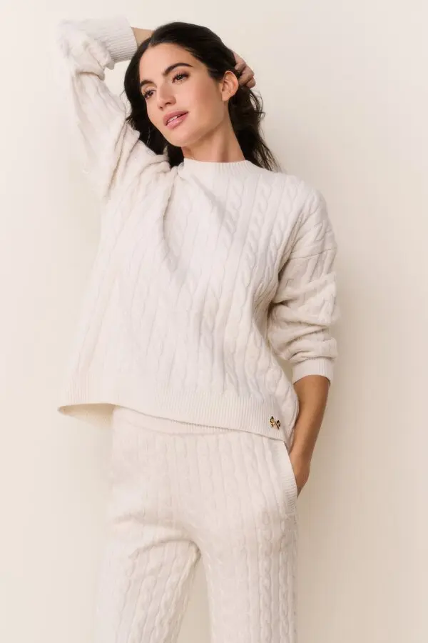LoveShackFancy Kym Cable Knit Sweater