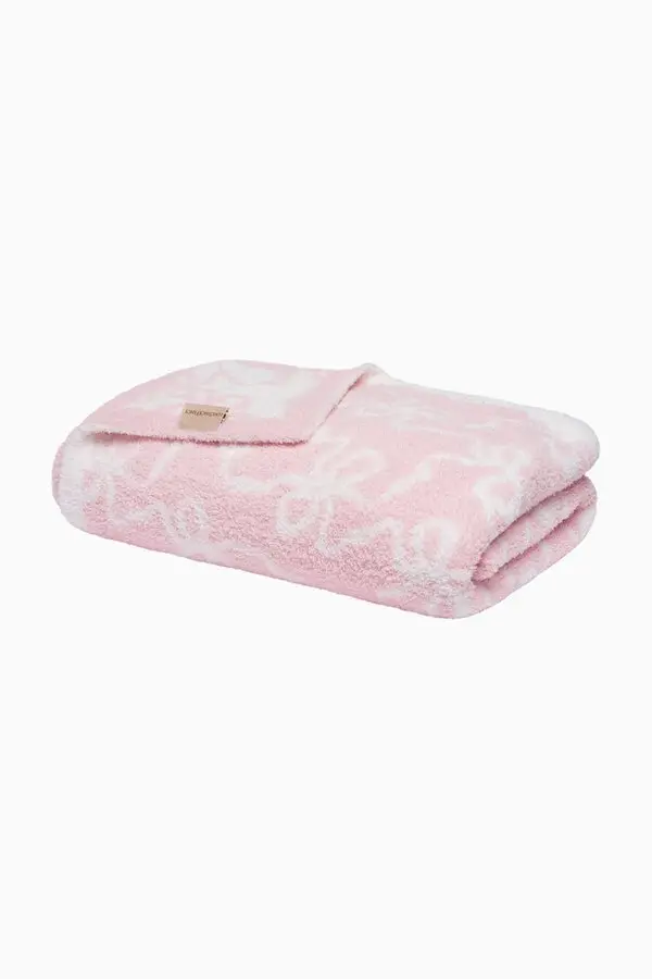 LoveShackFancy Teddy Bow Blanket - Pastry Pink