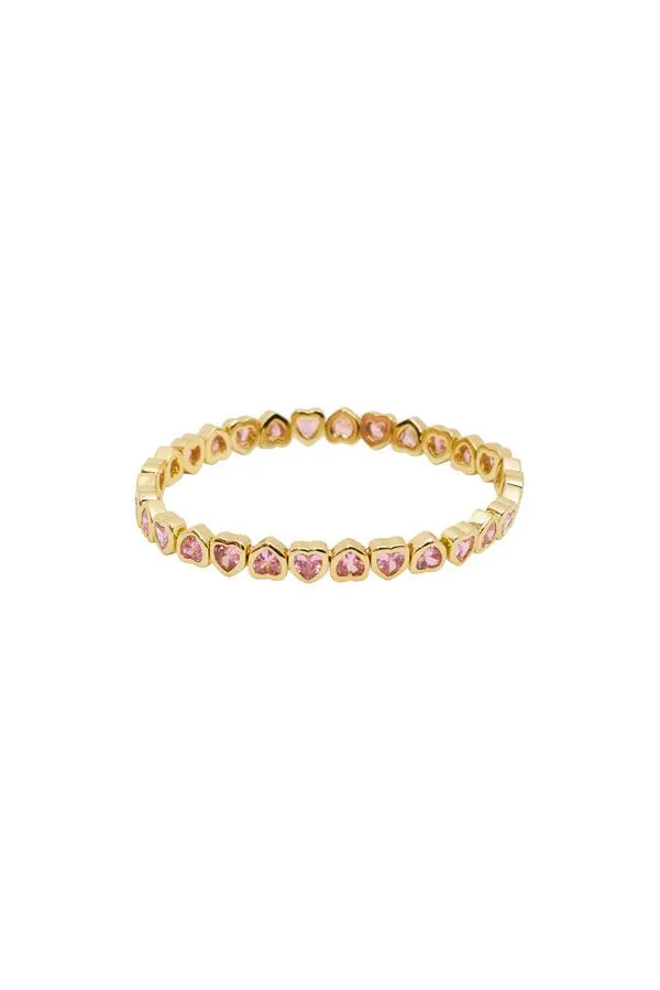 LoveShackFancy Erin Wachs Small Heart Stretch Bracelet - Pink