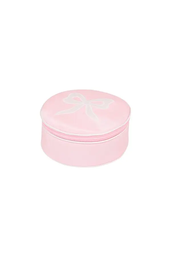 LoveShackFancy Walker Valentine Round Zip Jewelry Case - Dusty Rose