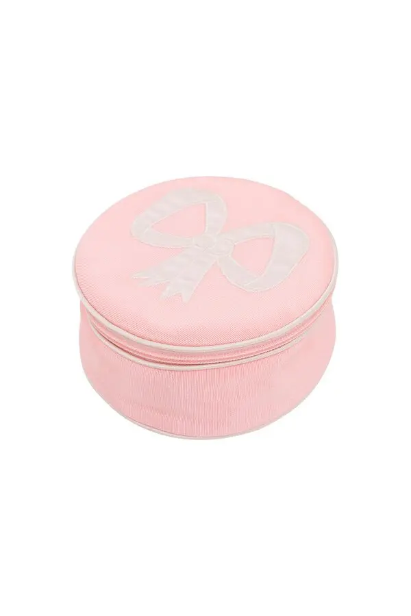 LoveShackFancy Walker Valentine Round Zip Jewelry Case - Pink