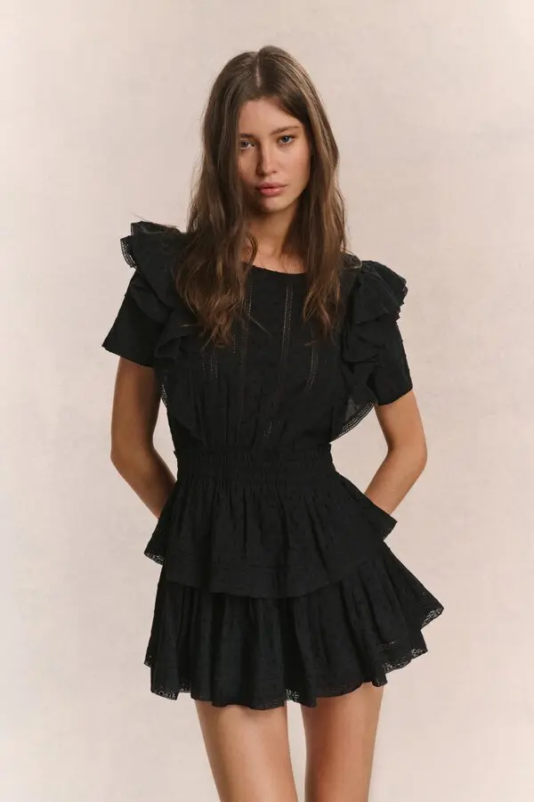 LoveShackFancy Natasha Heritage Dress - Black