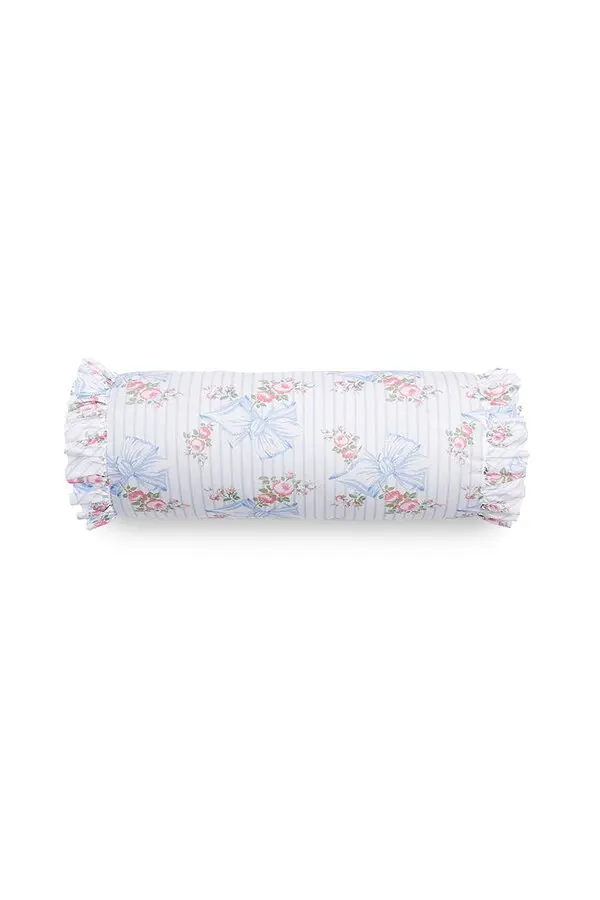 LoveShackFancy Ruffle Bolster Pillow - Pastel Blue