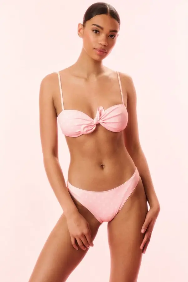 LoveShackFancy Klaudyna Polkadot Bikini - Shell Pink