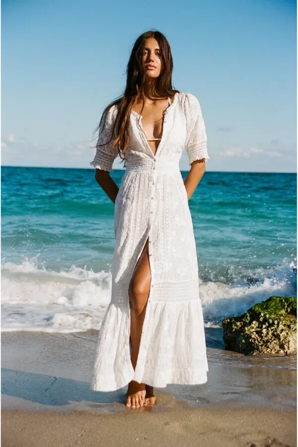 LoveShackFancy Minka Heritage Maxi Dress - True White