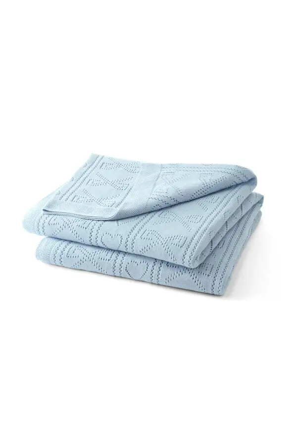 LoveShackFancy Pointelle Throw Blanket - Rosewater
