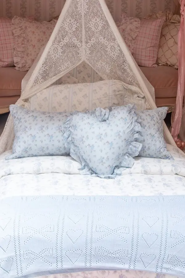 LoveShackFancy Pointelle Throw Blanket - Rosewater