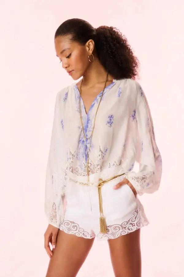 LoveShackFancy Dresner Lace-trimmed Blouse