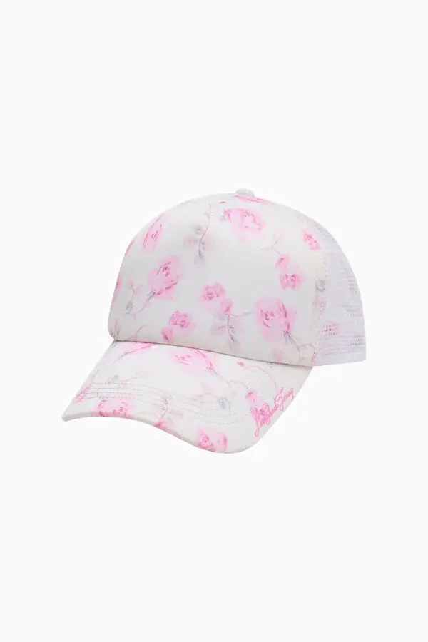 LoveShackFancy Joni Heirloom Print Trucker Cap - Sterling Dusk