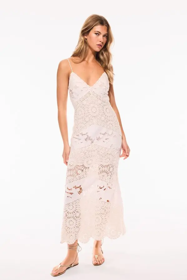 LoveShackFancy Revoires Crochet Maxi Dress