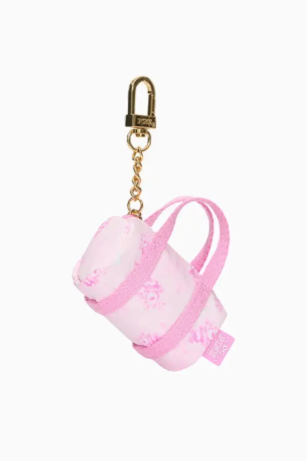LoveShackFancy Pink X Mini Duffle Keychain Charm - Beaux Icons