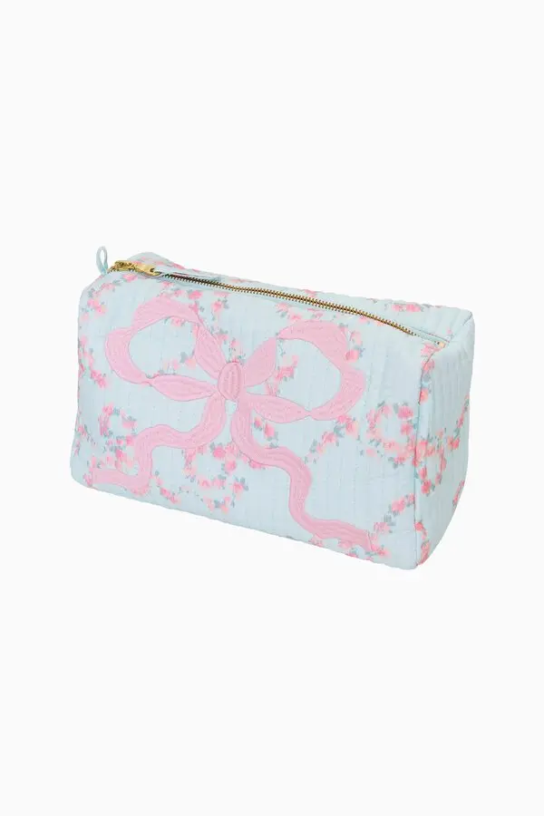 LoveShackFancy Octavia Luna Rosa Fleur Pouch - Spruce Mint