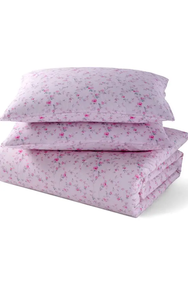 LoveShackFancy Floral Duvet Cover + Sham Set - Parisian Pink