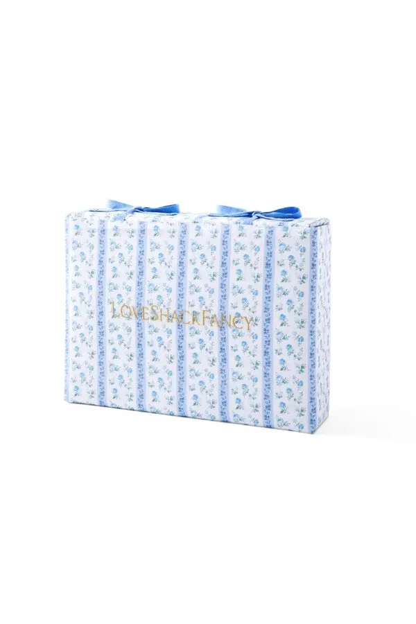 LoveShackFancy Printed Cotton Sheet Set - Blue Sailboat