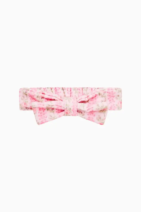 LoveShackFancy Bow Detail Headband - Strawberry Macaroon
