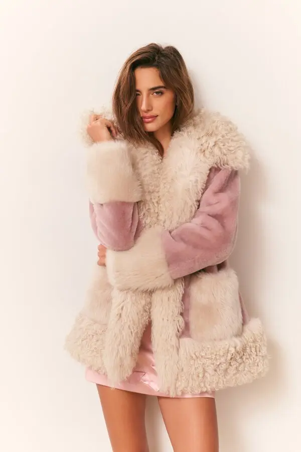 LoveShackFancy Tuskara Oversized Shearling Jacket